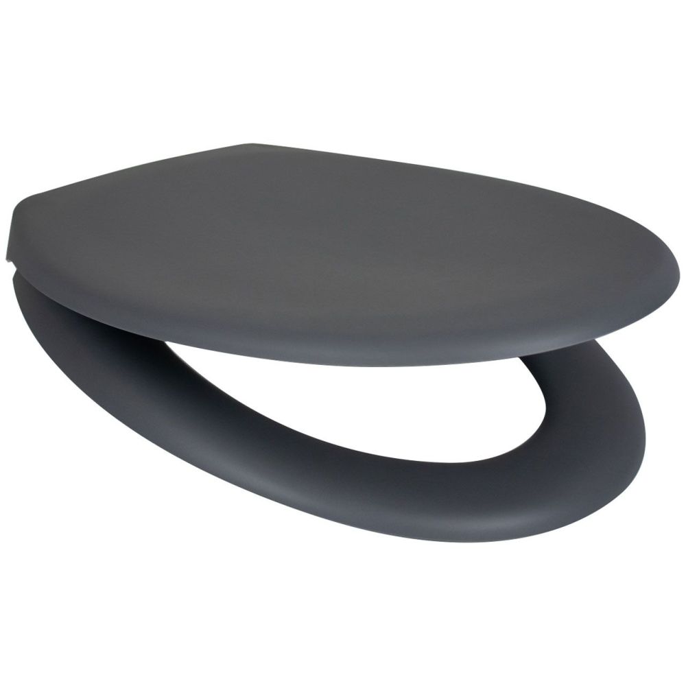 Astley Soft Close Wooden Seat - Matt Grey - Bubbles and Dreams